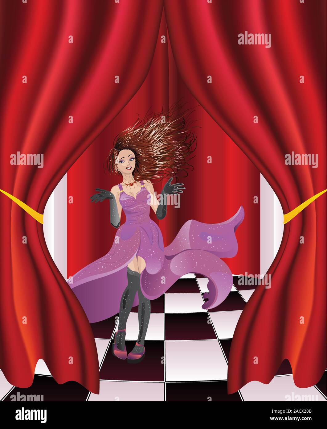Actor on stage female Stock Vector Images - Alamy