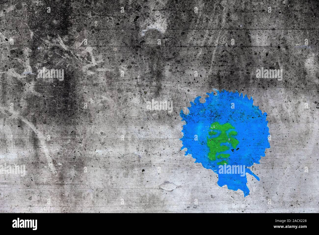 Grey wall with paint splotches Stock Photo - Alamy