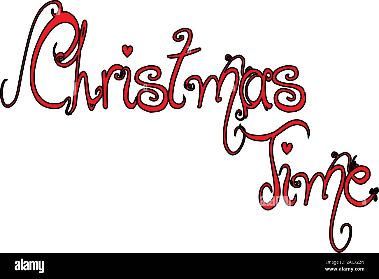 Christmas time text illustration on white background Stock Vector Image ...