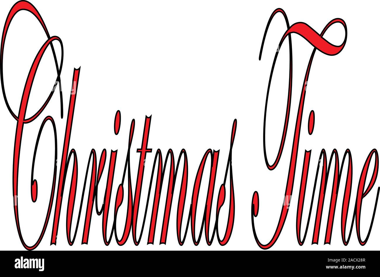 Christmas time text illustration on white background Stock Vector Image ...