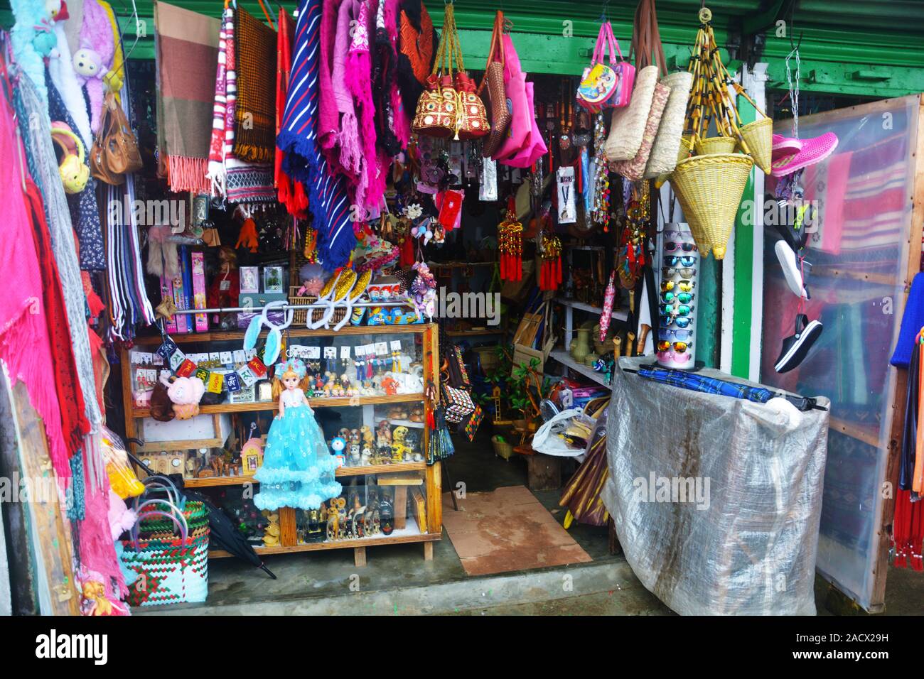A shop displaying handicraft goods and local traditional hand made ...