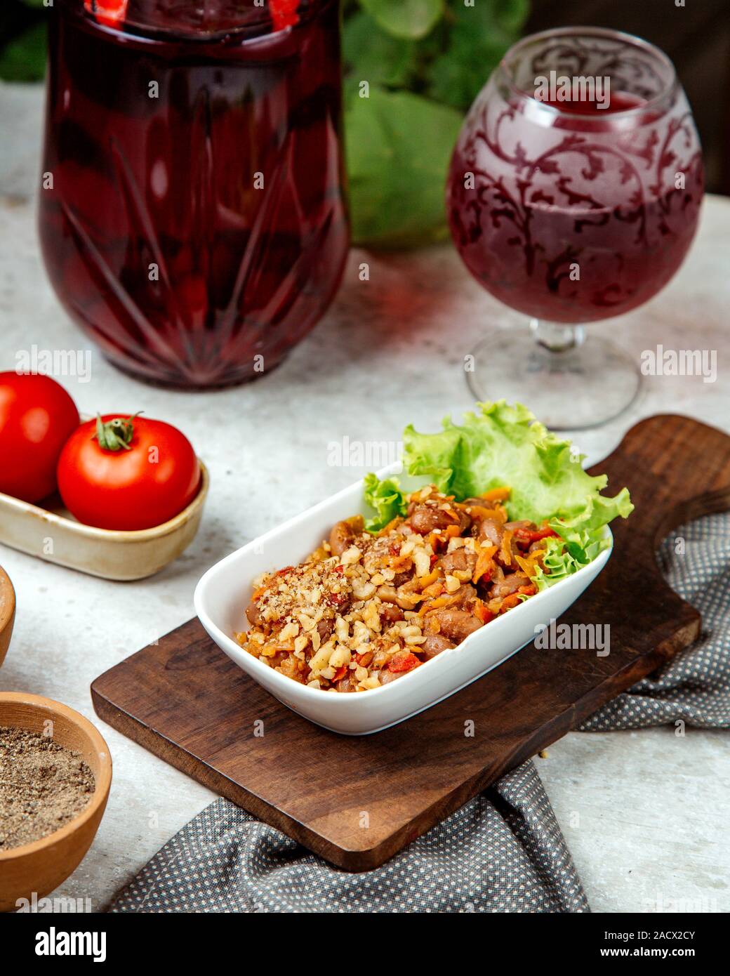 beans stuffed with nuts and tomato Stock Photo - Alamy