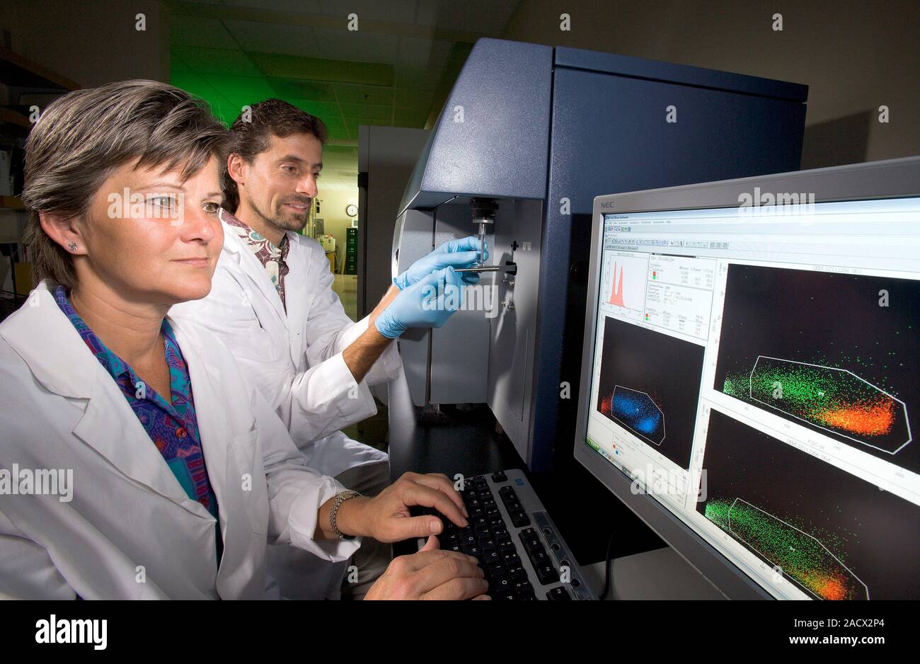Leukaemia phytochemicals research. Molecular biologists using ...