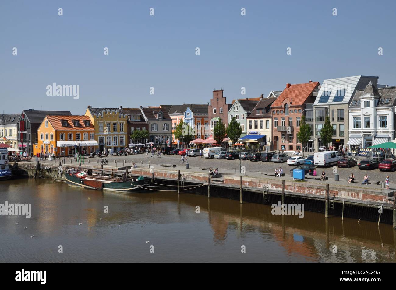 Old harbour in Husum Stock Photo - Alamy