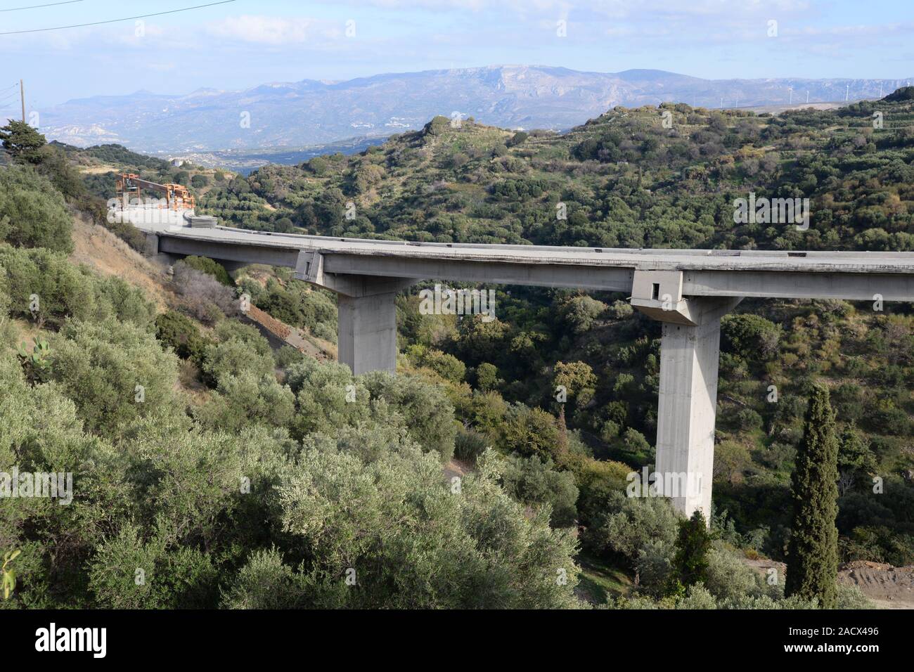 Construction of motorway bridge in Crete Stock Photo - Alamy