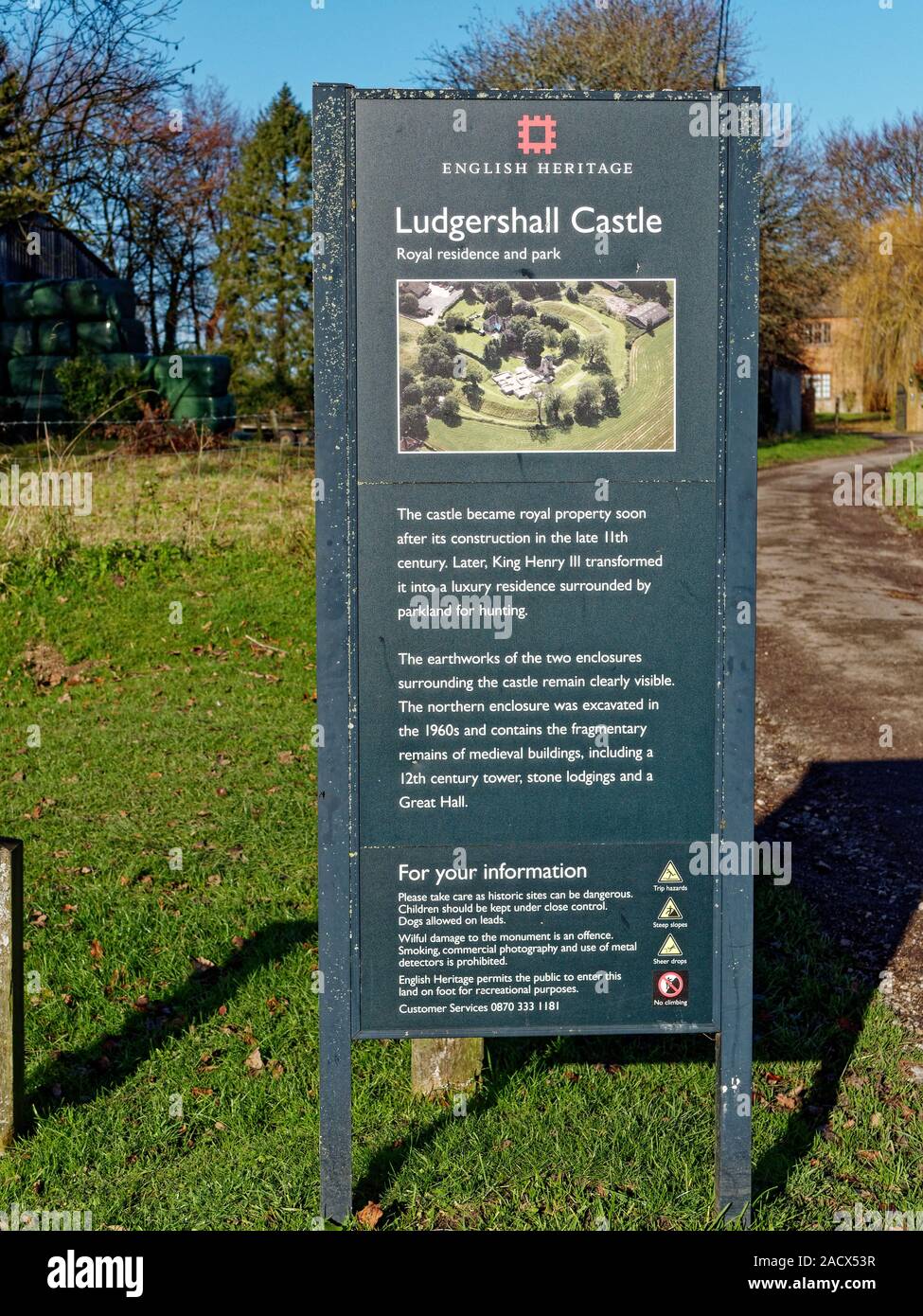 signage for Ludgershall Castle Wiltshire Stock Photo - Alamy