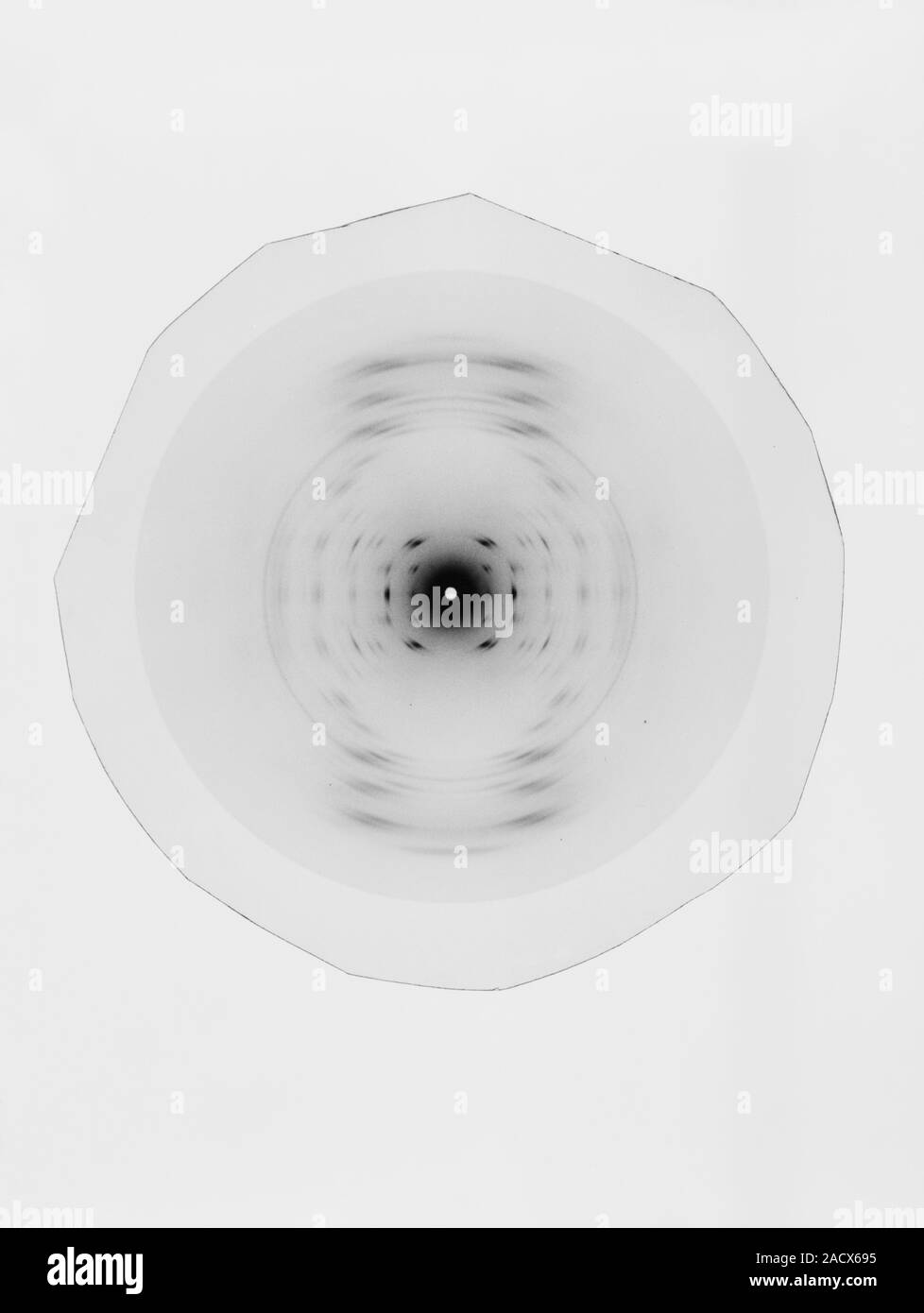 DNA research. X-ray crystallography diffraction pattern obtained in ...
