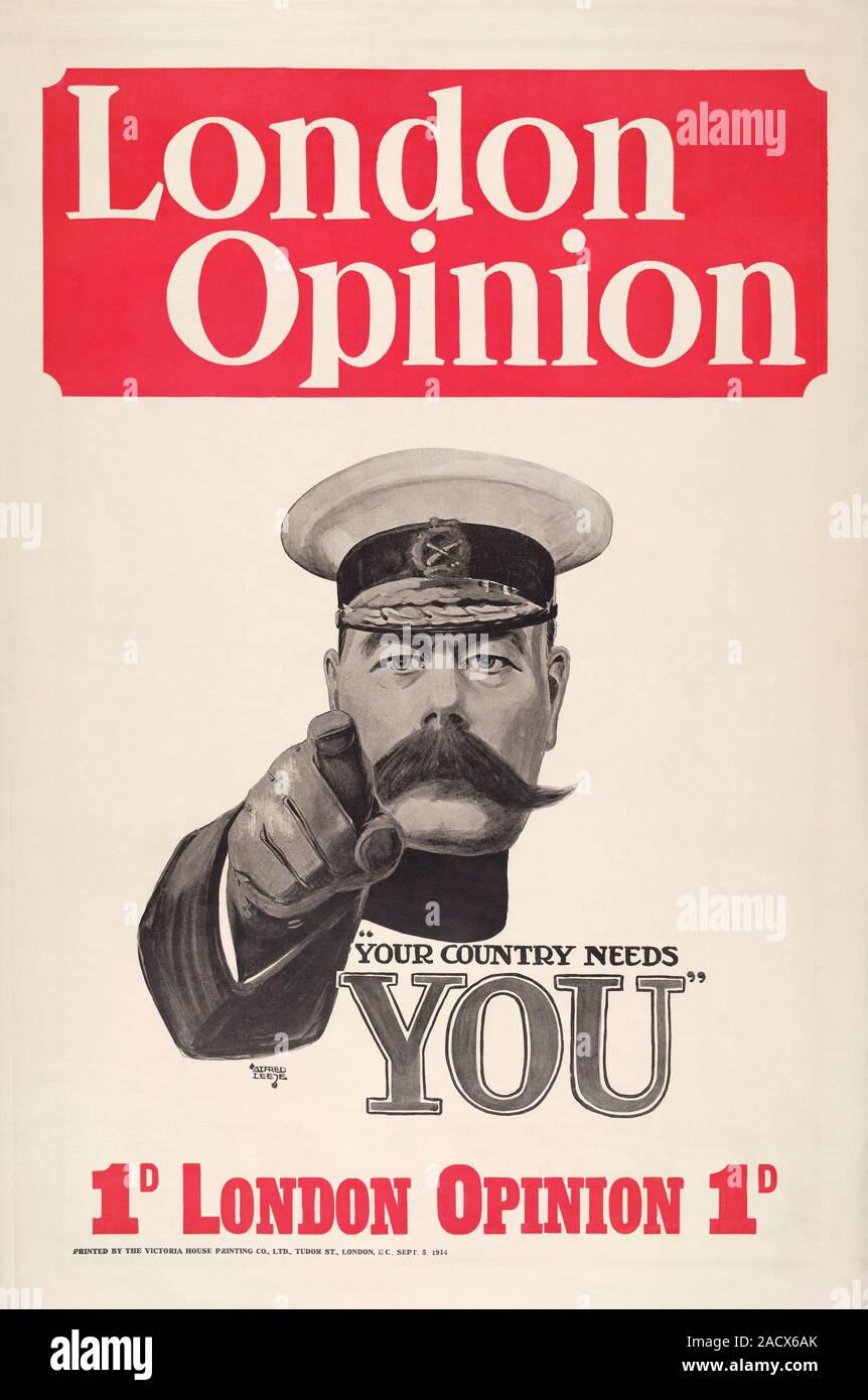 Lord Kitchener army recruitment. Front cover of the 5 September 1914 ...