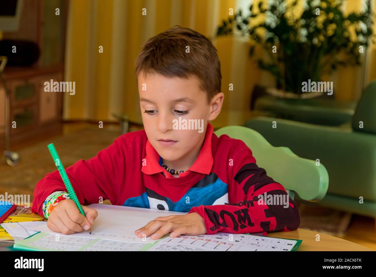 Learning for the home exercise Stock Photo - Alamy
