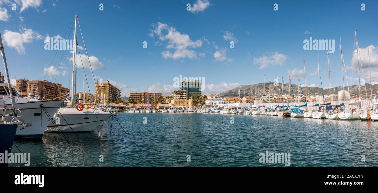 Sailing boats at Port of Fuengirola, port and leisure marina, Andalusia ...