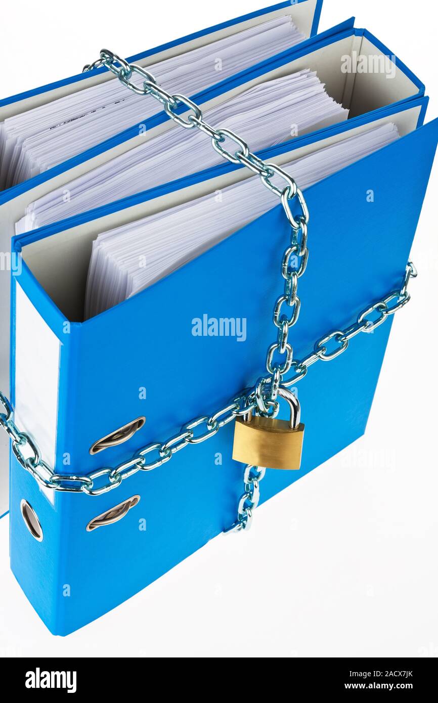 Files folder closed with chain Stock Photo - Alamy