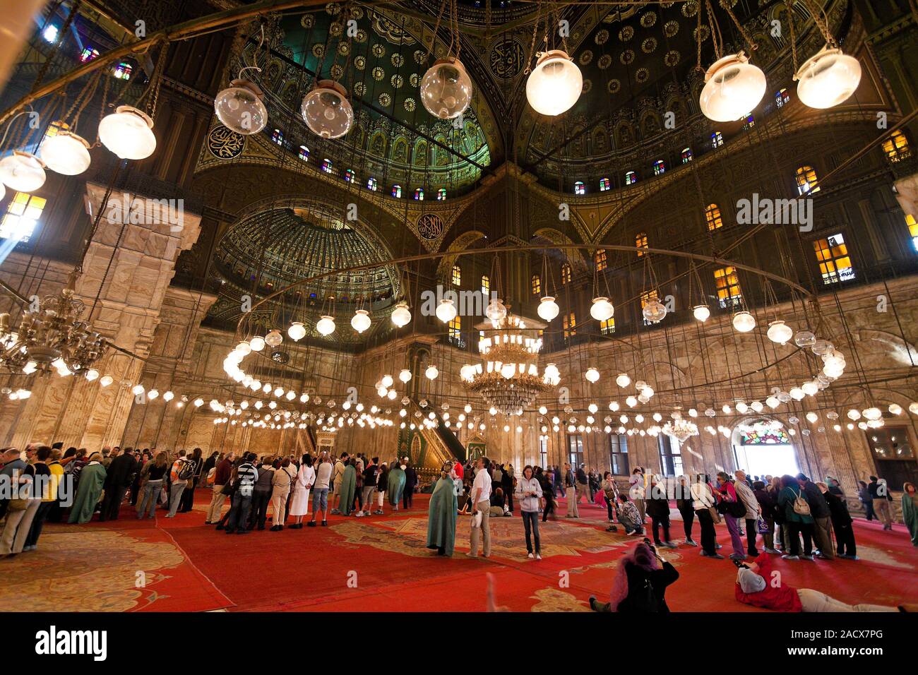 Egypt, Cairo. Mohammed Ali Mosque. Inside Stock Photo - Alamy