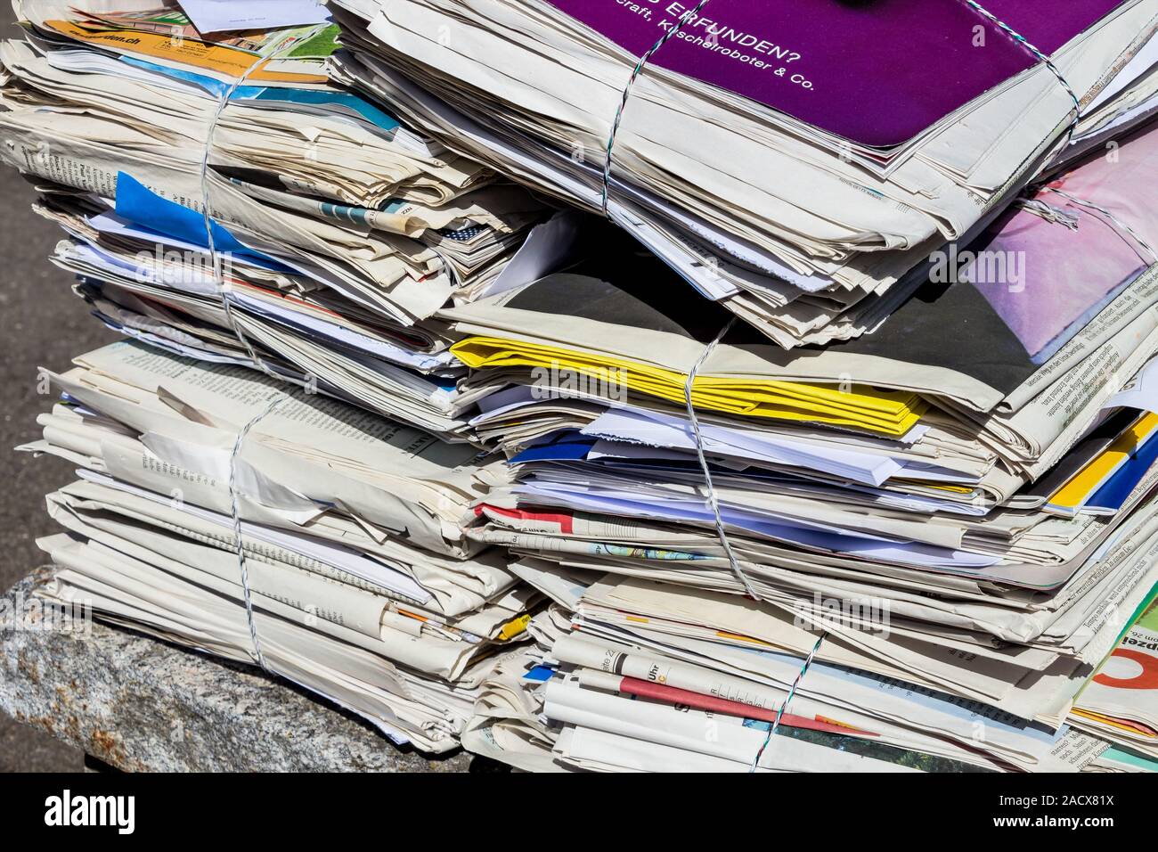 Stack of waste paper. Old Newspapers Stock Photo - Alamy