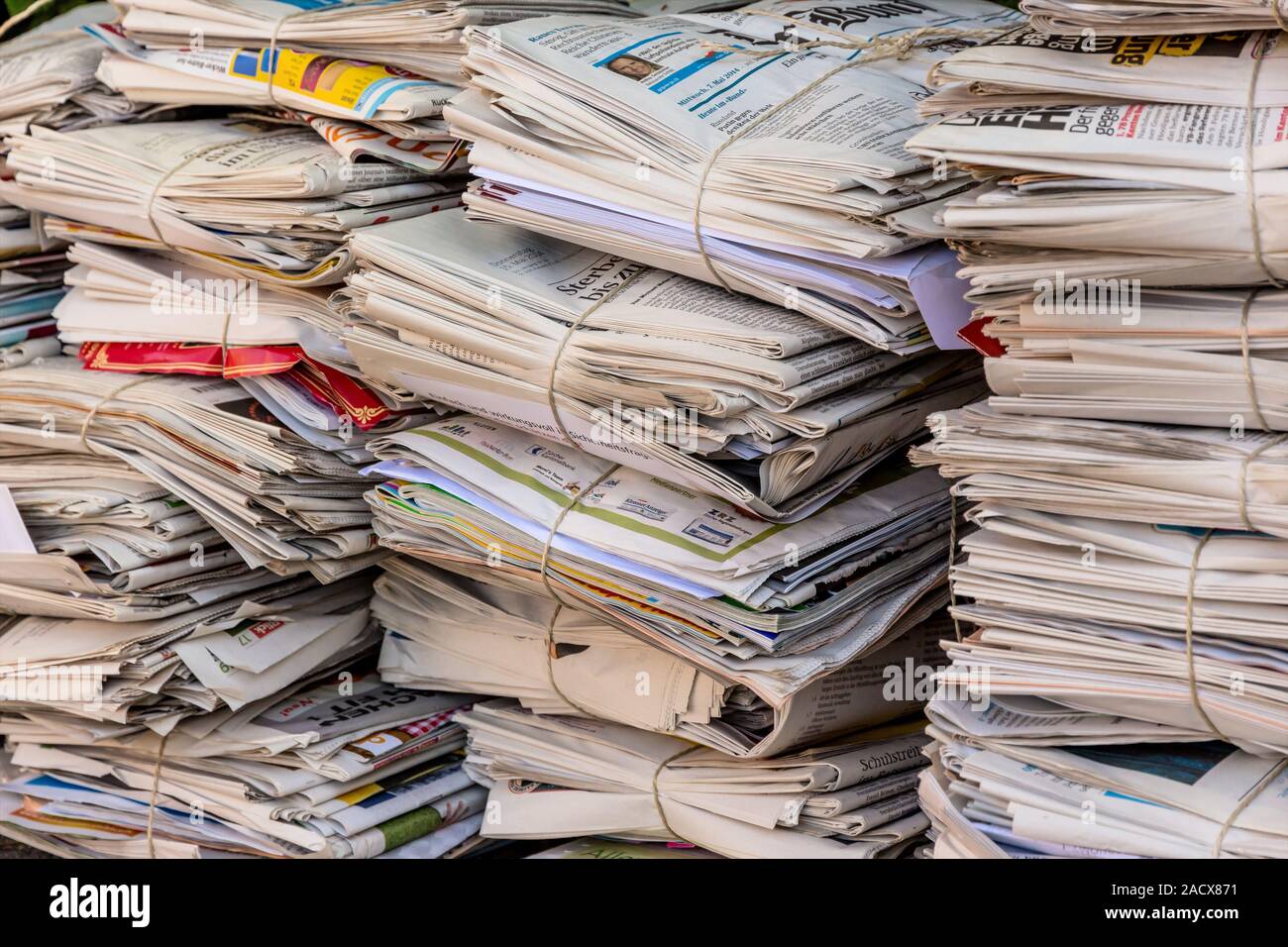 Stack of waste paper. Old Newspapers Stock Photo - Alamy