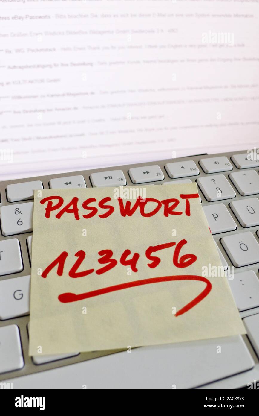 Password computer note hi-res stock photography and images - Alamy