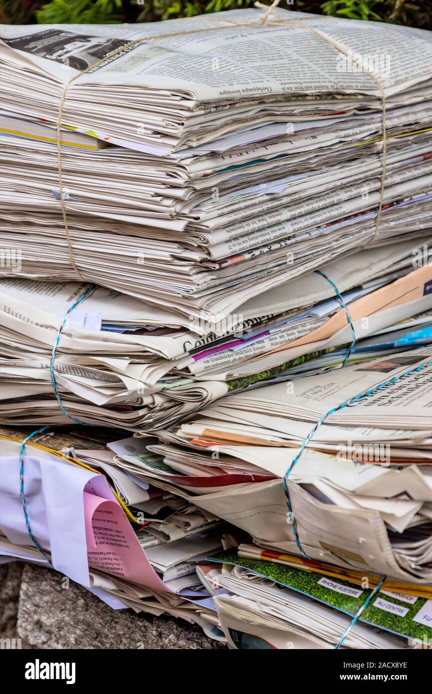 Stack of waste paper. Old Newspapers Stock Photo - Alamy