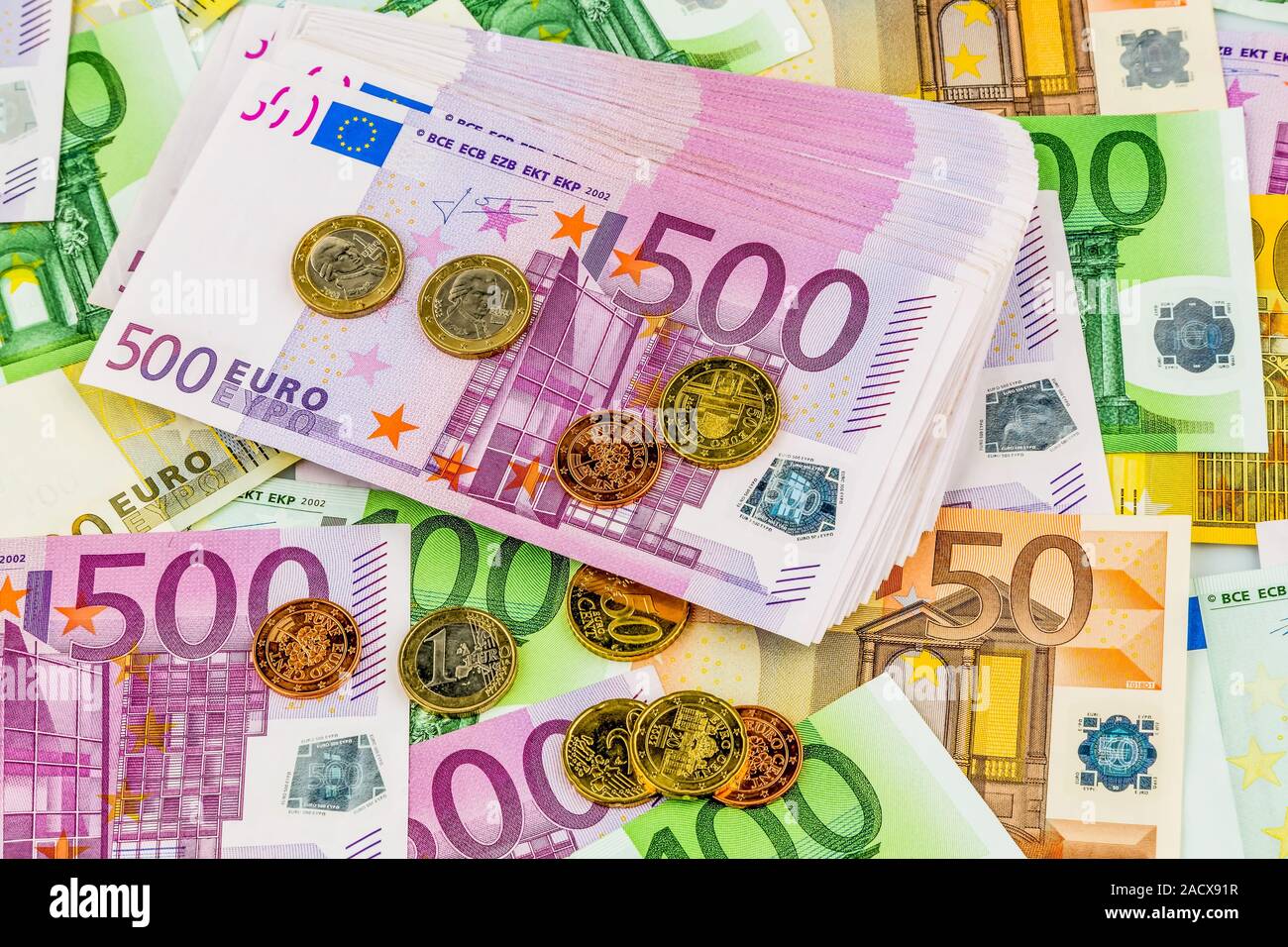 Many different Euro banknotes Stock Photo - Alamy
