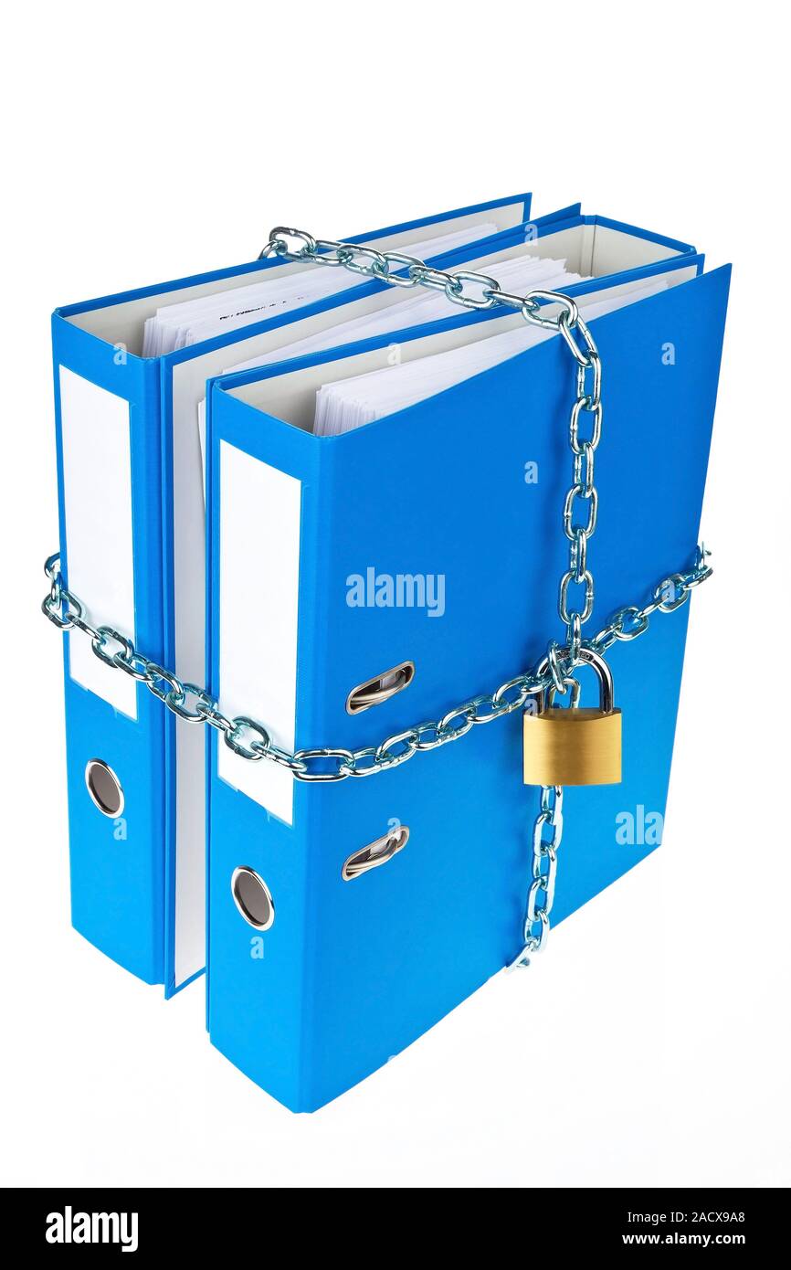 Files folder closed with chain Stock Photo - Alamy