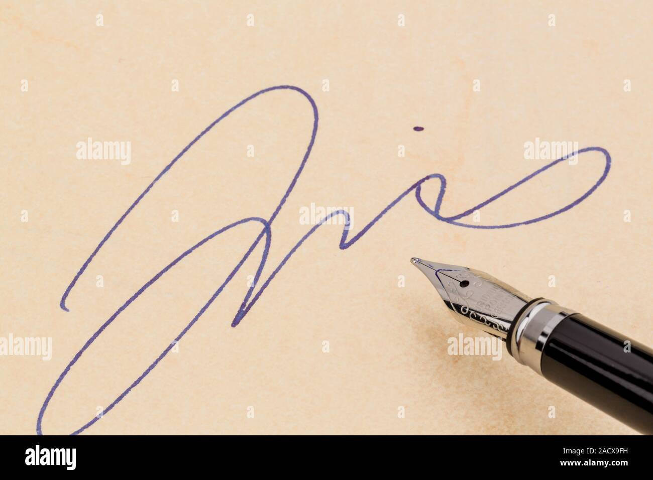 Signature and fountain pen Stock Photo - Alamy