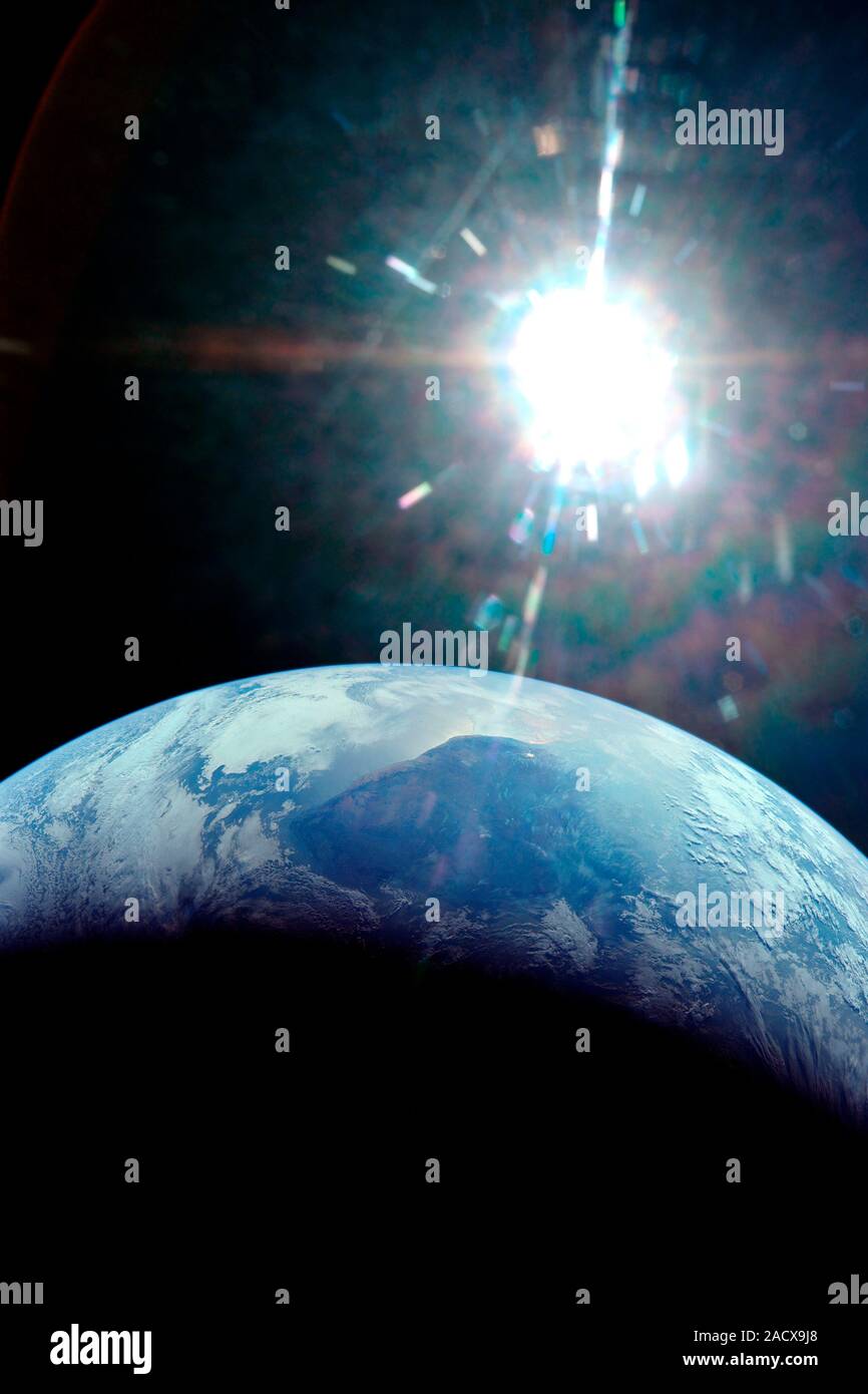 View of Earth from the Apollo 11 lunar mission spacecraft, July 1969 ...
