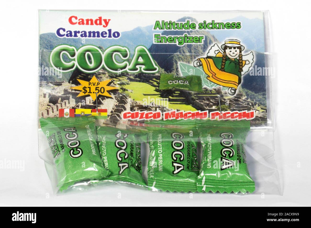 Candies made with coca leaf in Peru. On sale legally in Peru and other ...