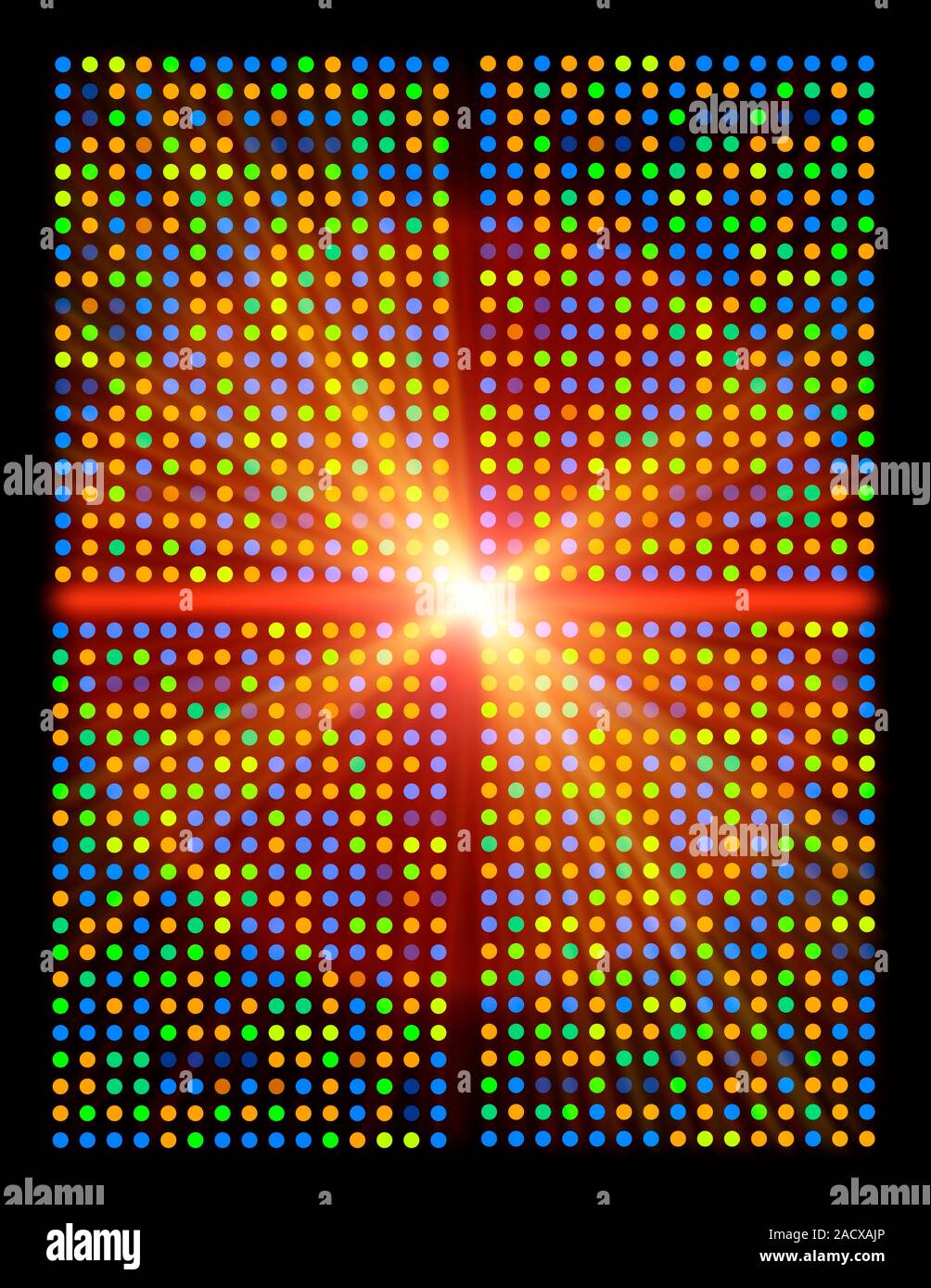 DNA microarray, computer artwork. DNA (deoxyribonucleic acid ...