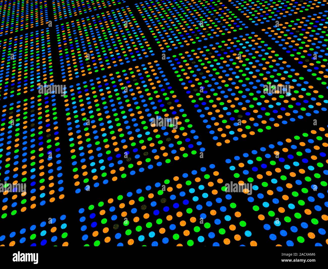 DNA microarray, computer artwork. DNA (deoxyribonucleic acid ...