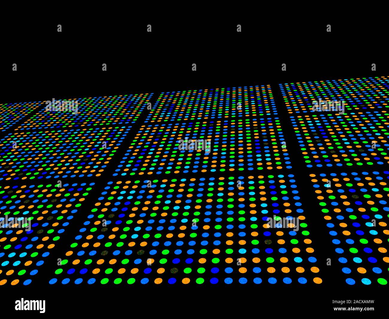 DNA microarray, computer artwork. DNA (deoxyribonucleic acid ...