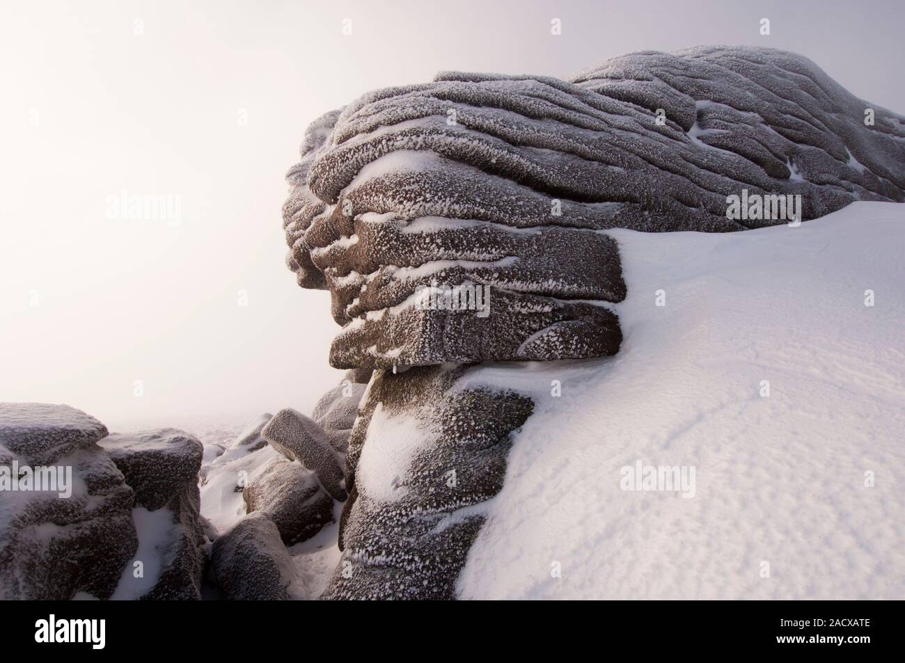 Plateau of eroded granite rock. Photographed in Cairngorm, Scottish ...