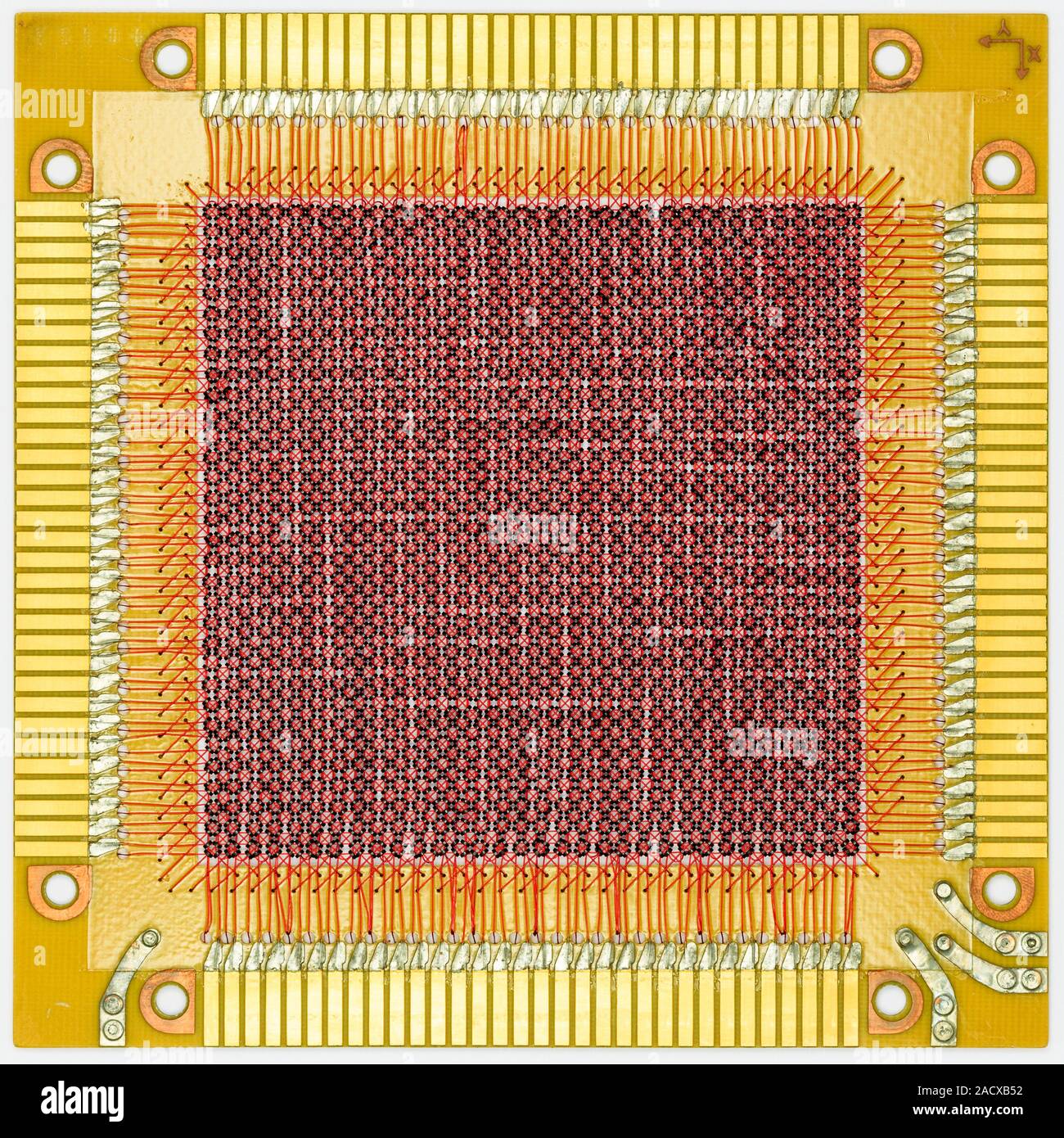 Magnetic-core memory board of a Univac computer. It uses tiny magnetic ...