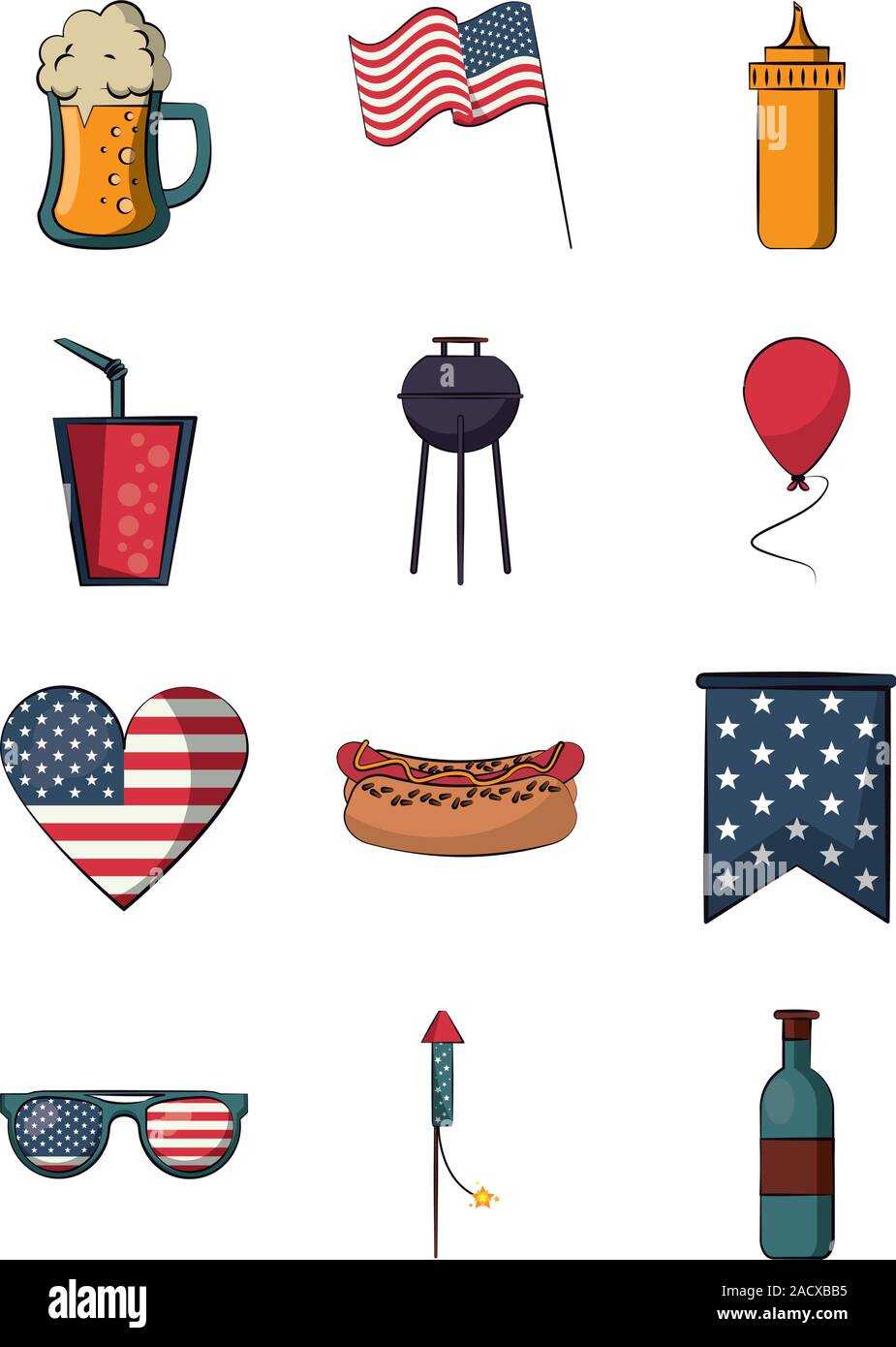 American flags bundle Stock Vector Images - Alamy