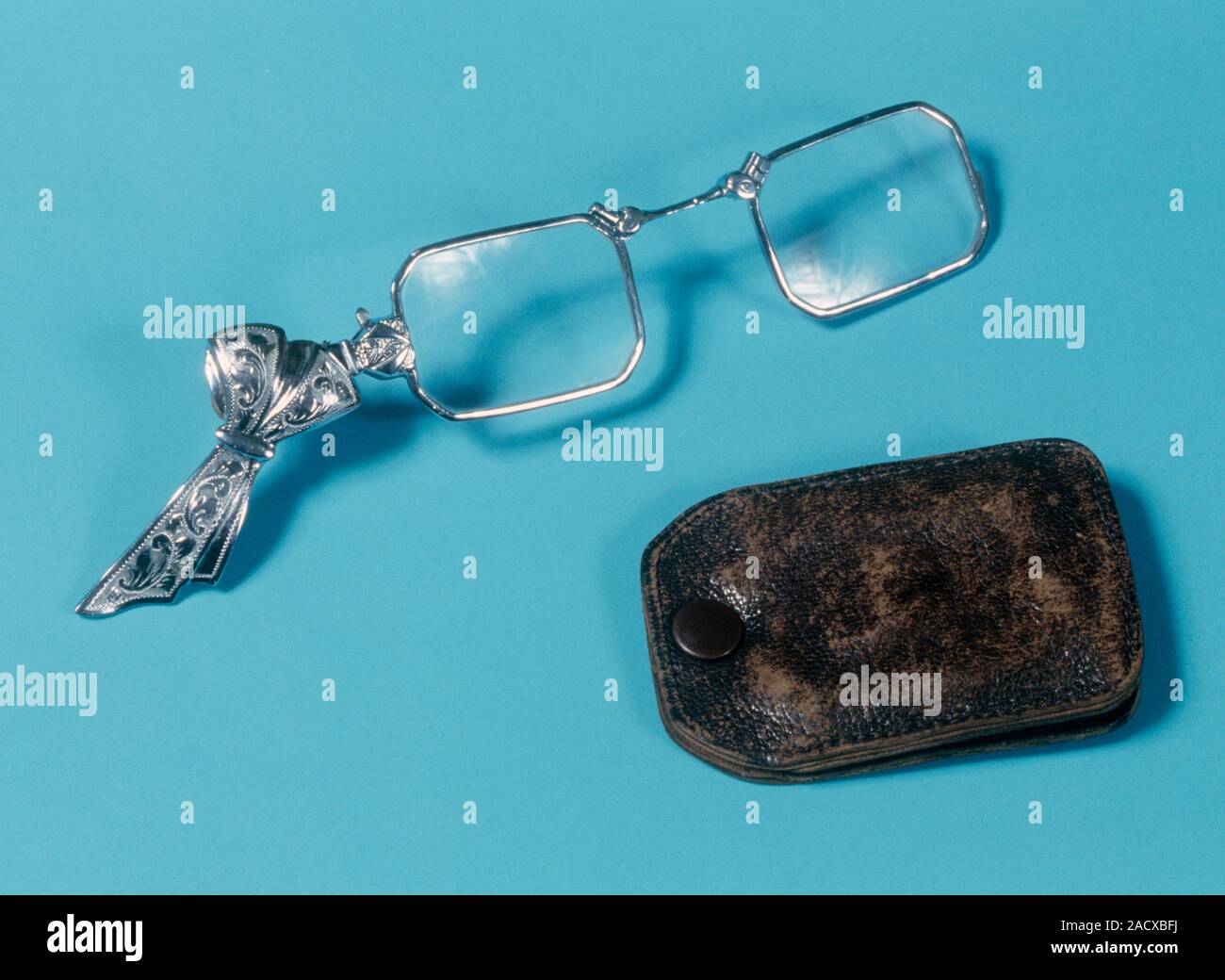 Silver Art Deco lorgnette. Lorgnettes consist of a spectacles front and ...