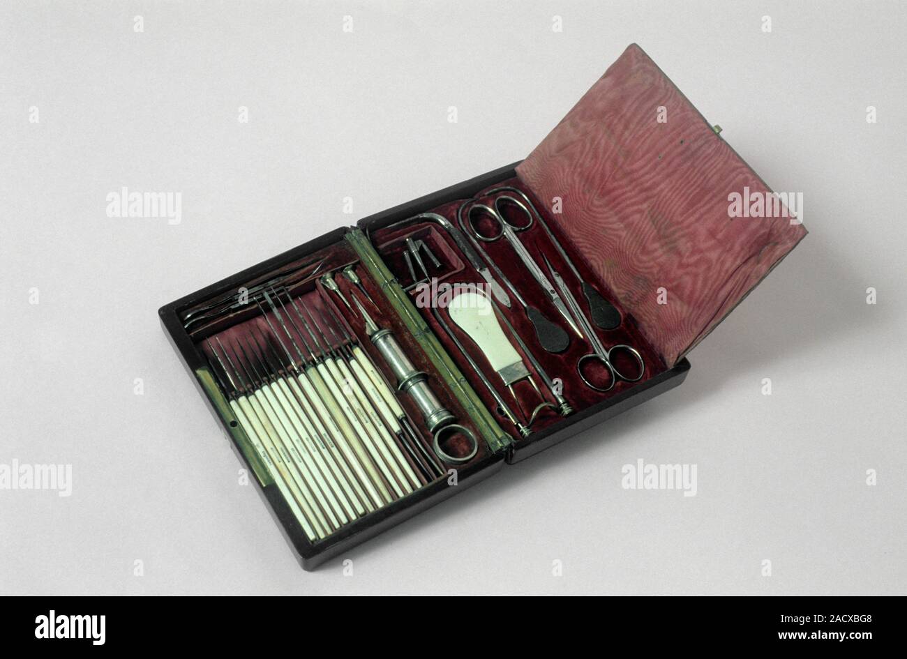 Comprehensive eye surgery set. This includes a lachrymal syringe ...