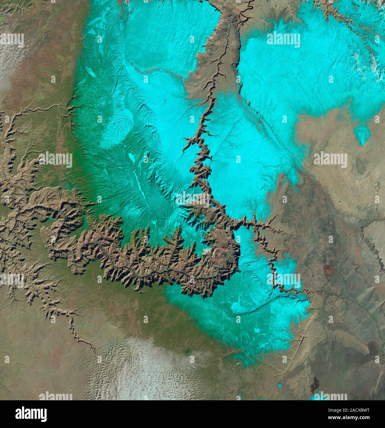 Grand Canyon, Arizona, USA, satellite image. The Grand Canyon was ...