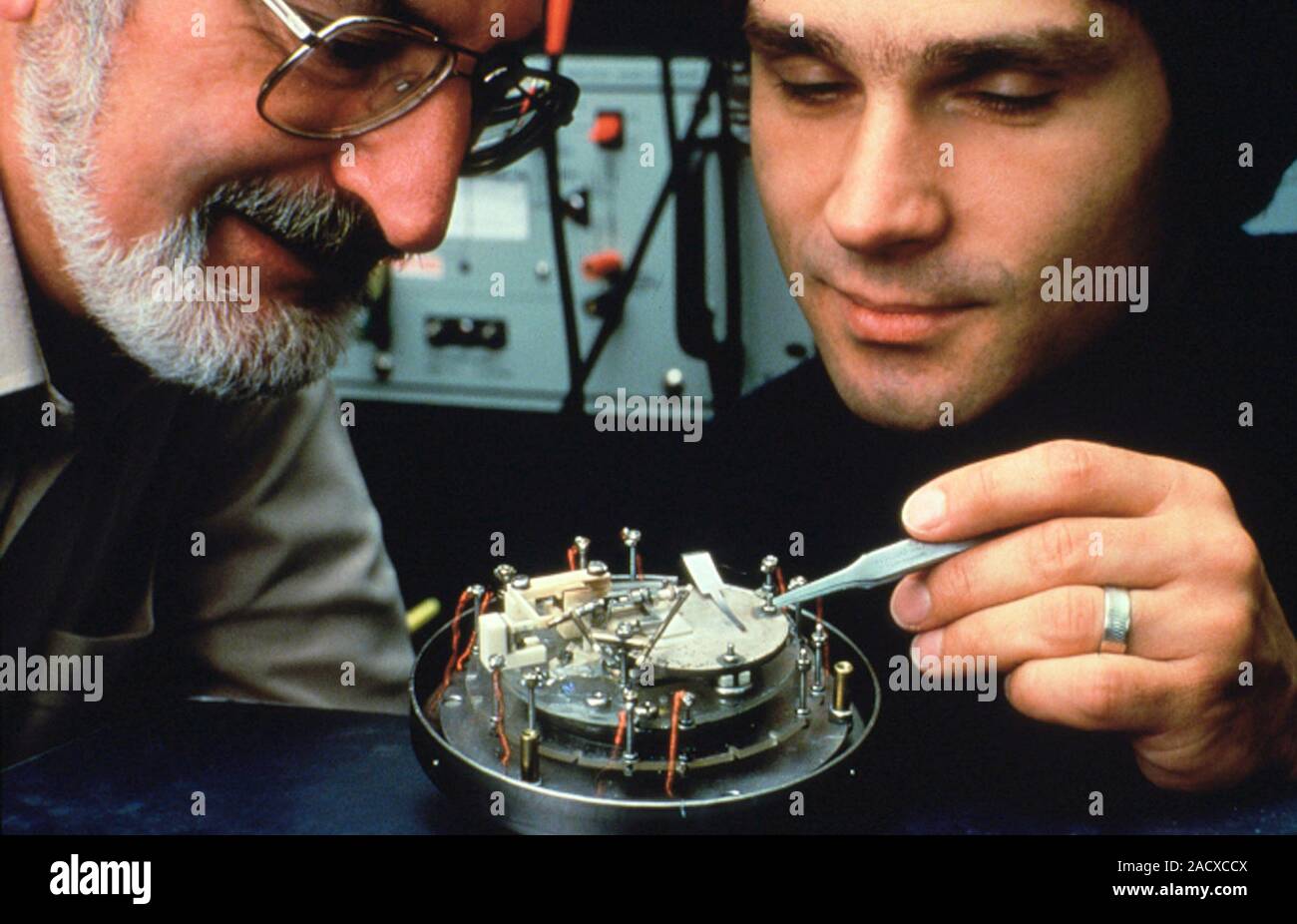 Heinrich Rohrer and Gerd Binnig. Swiss physicist Heinrich Rohrer (1933 ...
