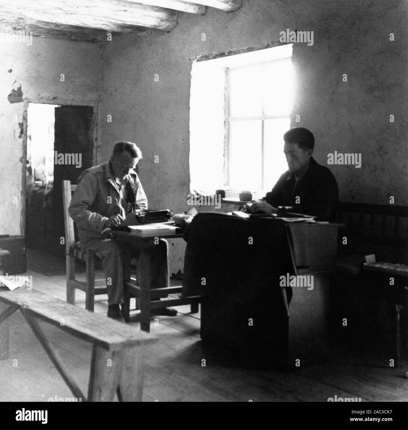 Anthropology research, 1950s. US anthropologist John Alden Mason (left ...