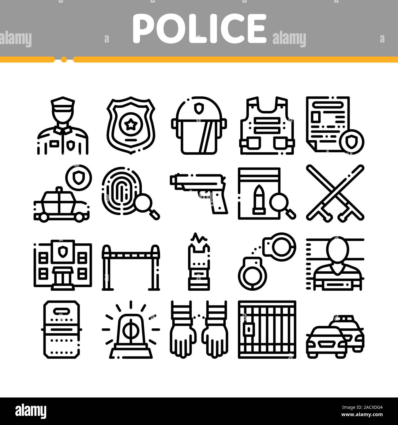 Police Department Collection Icons Set Vector Stock Vector Image & Art ...
