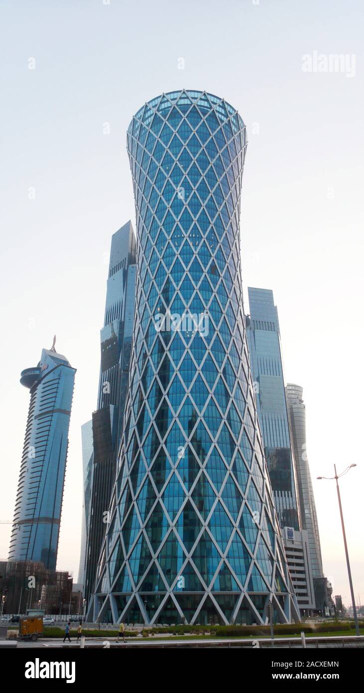 Tornado tower, Doha, Qatar. This is a 195 metre tall skyscraper ...