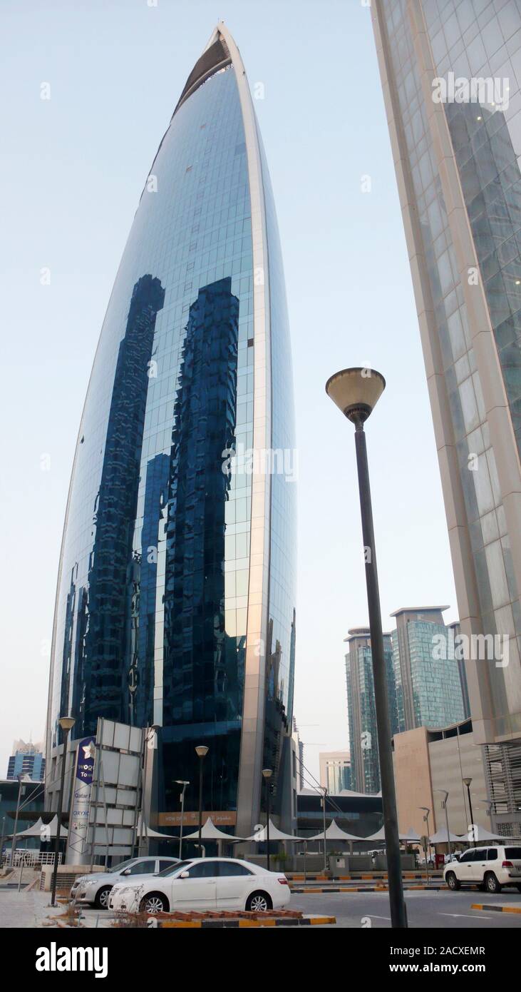Woqod tower, Doha, Qatar. This is a 170 metre tall skyscraper ...