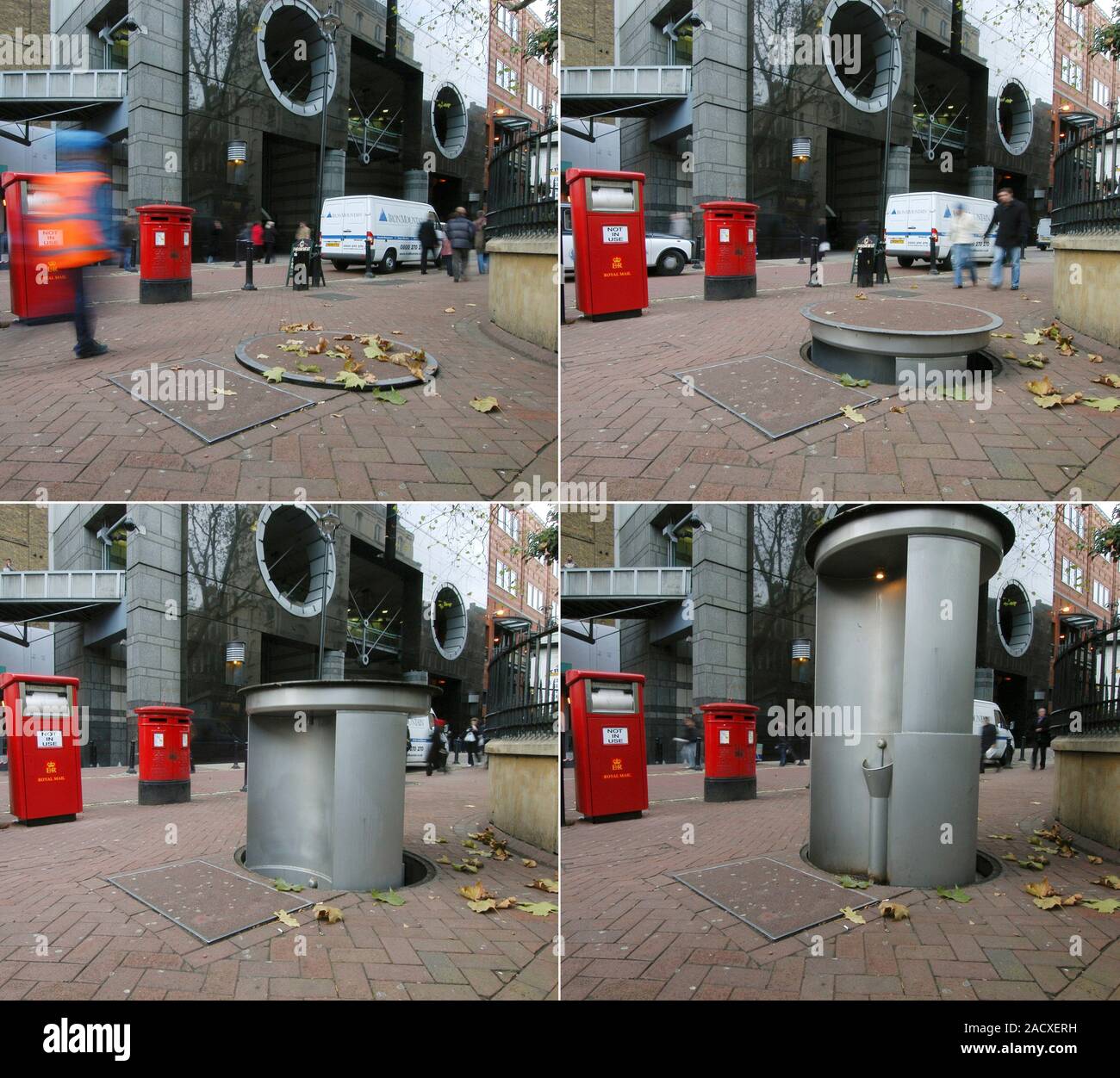 Telescopic public toilet. To combat antisocial public urination ...