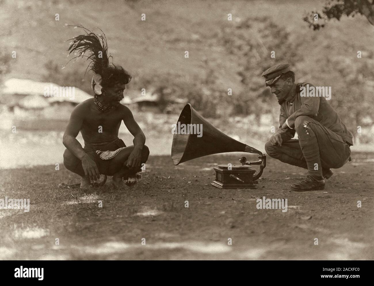 Ethnography research. Filipino tribal chief in traditional attire with ...