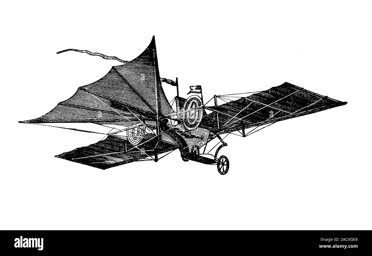 Henson's aerial steam carriage, engraving. This steam-powered aircraft ...