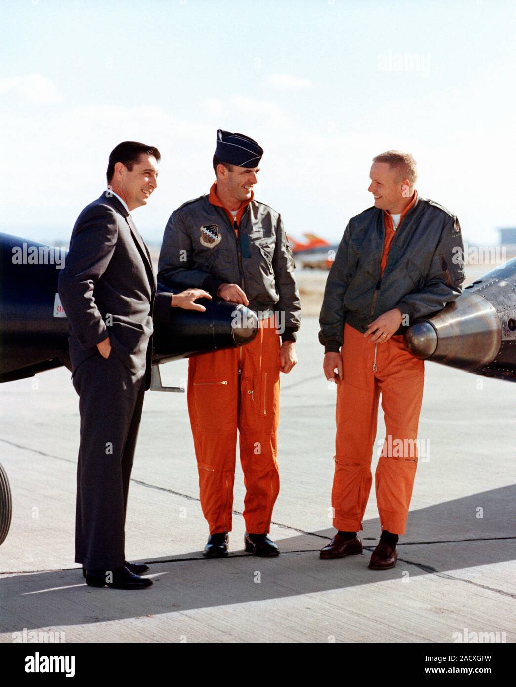 X-15 aircraft test pilots. US test pilots (left to right) Scott ...