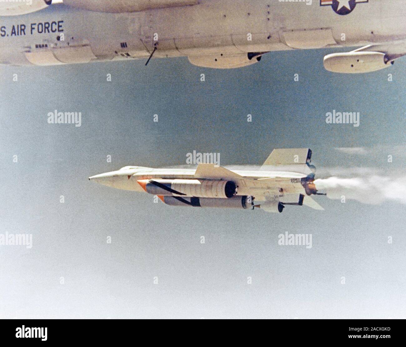 X-15 launch from a Boeing B-52. This is X-15A-2, launching in 1967 ...