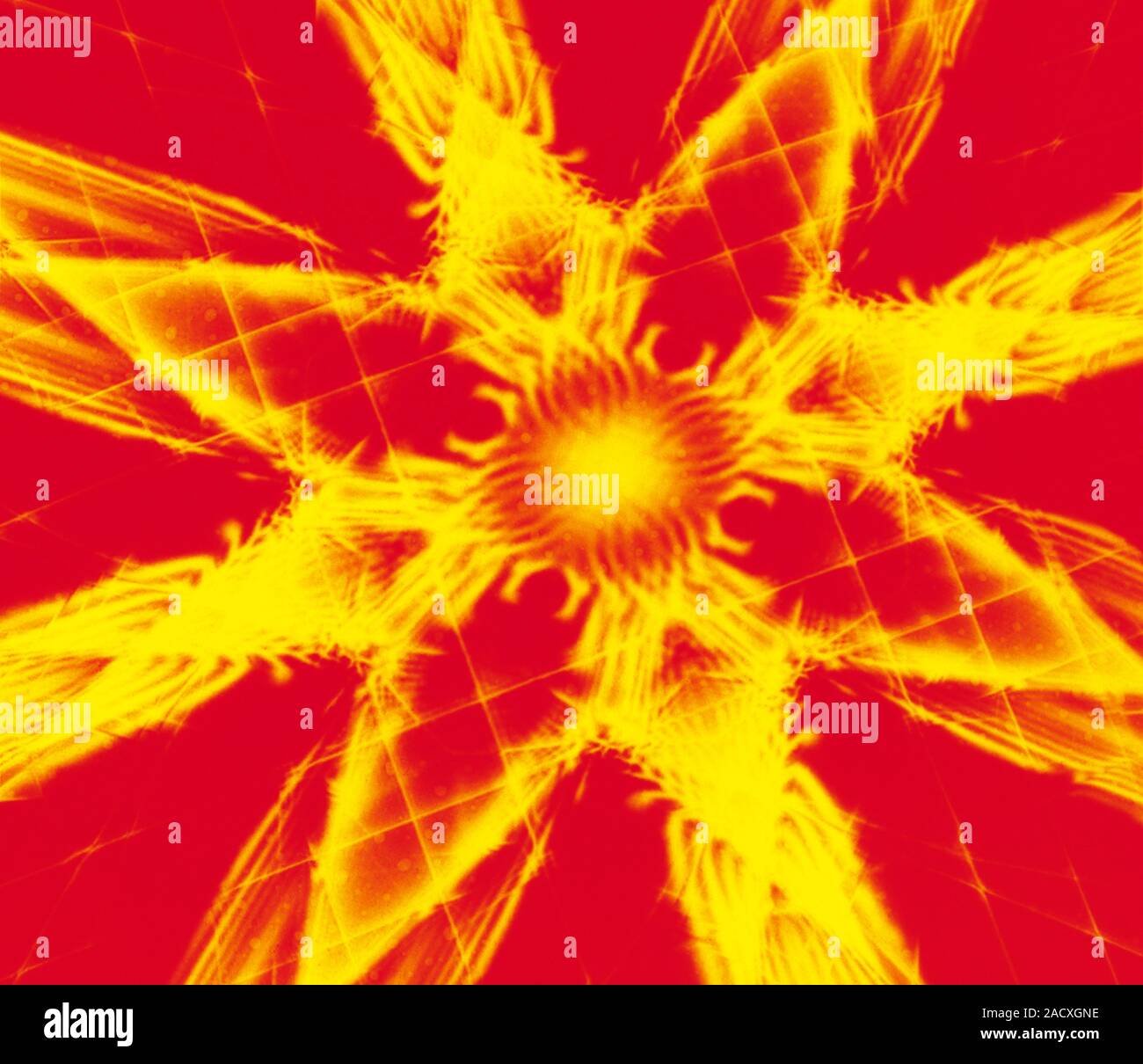 Electron diffraction pattern in a gallium arsenide (GaAs) crystal ...