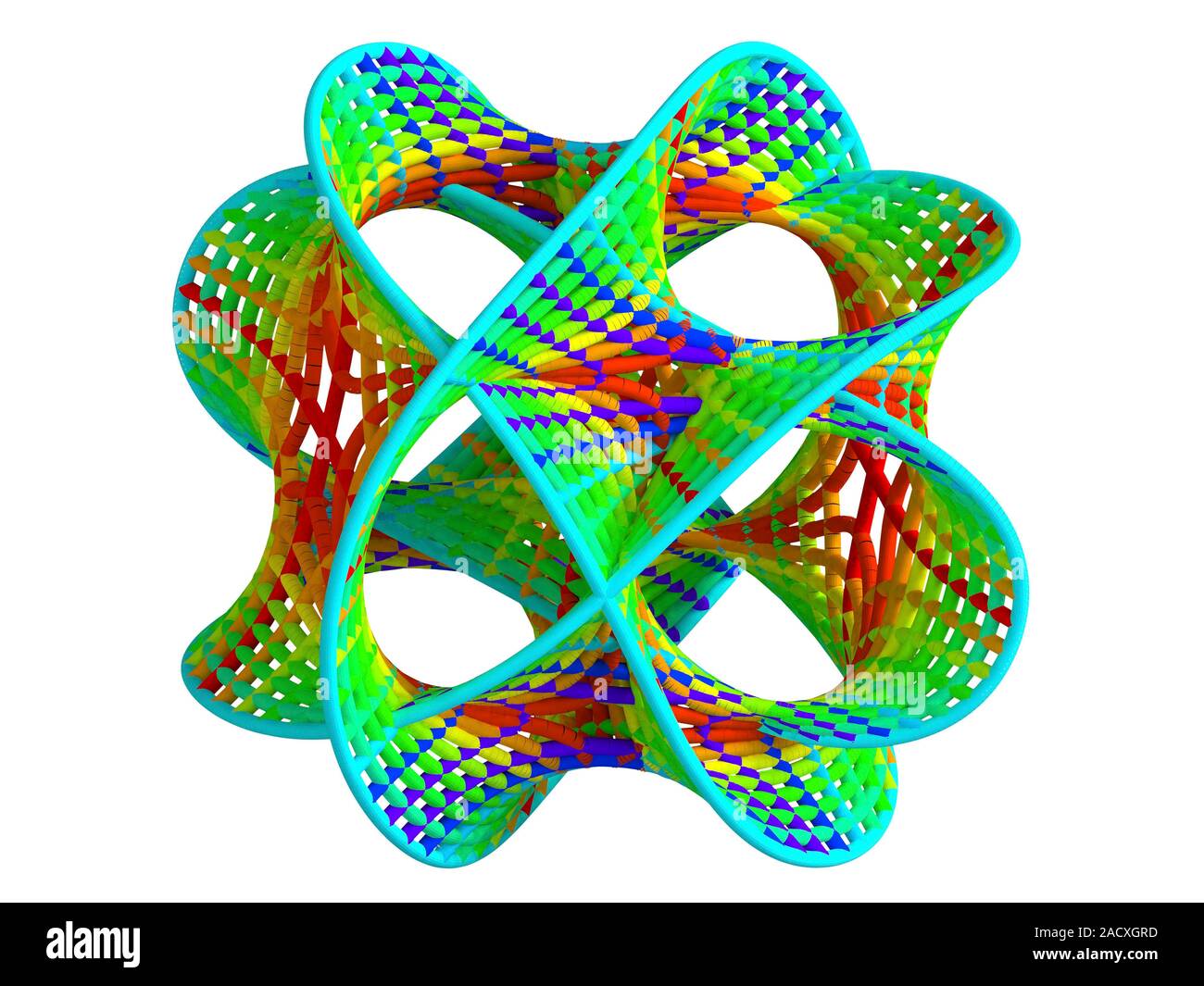 Calabi-yau manifold. Computer artwork of calabi- yau manifolds. These six-dimensional shapes are ...