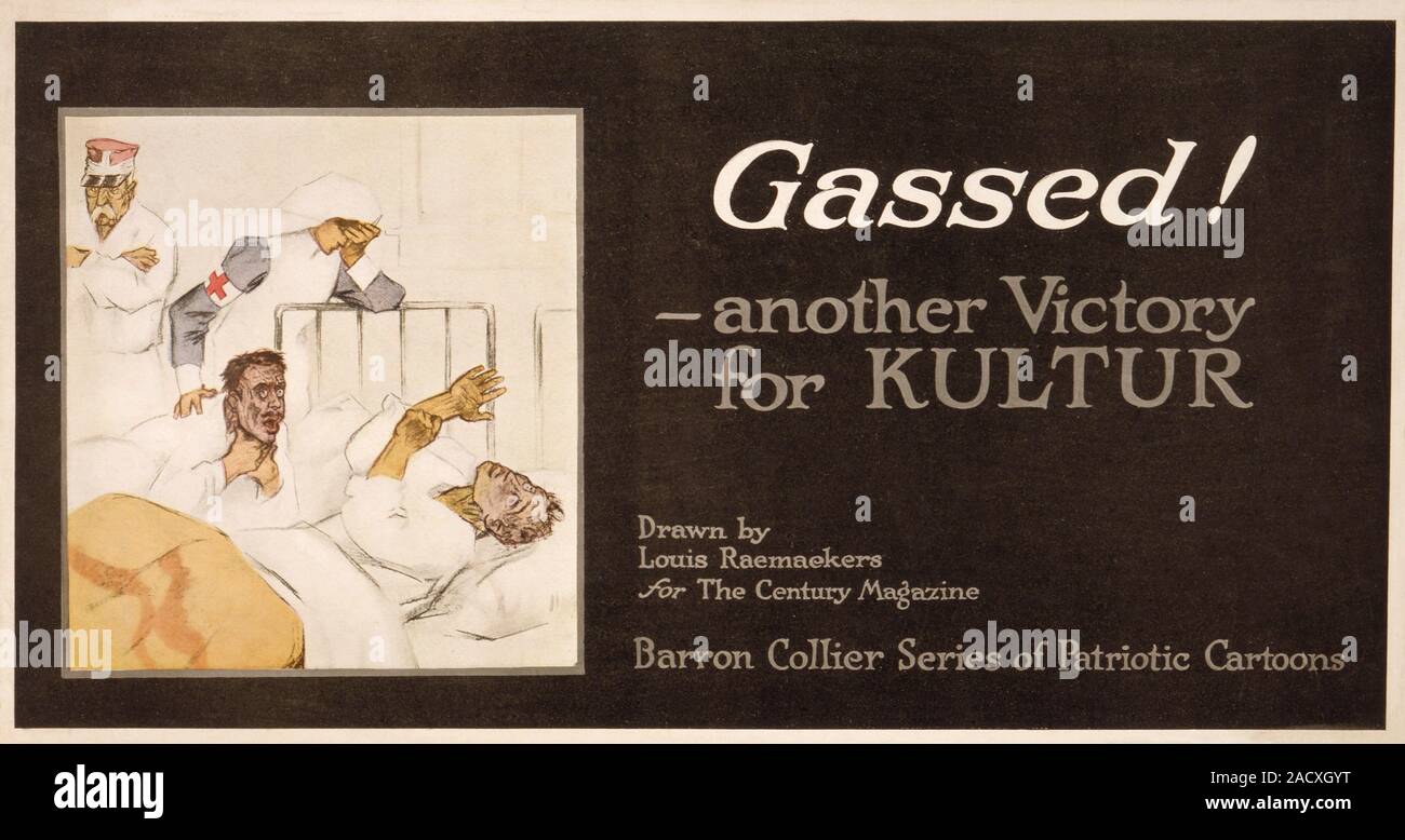 World War I cartoon. This poster from 1916 shows two soldiers in ...