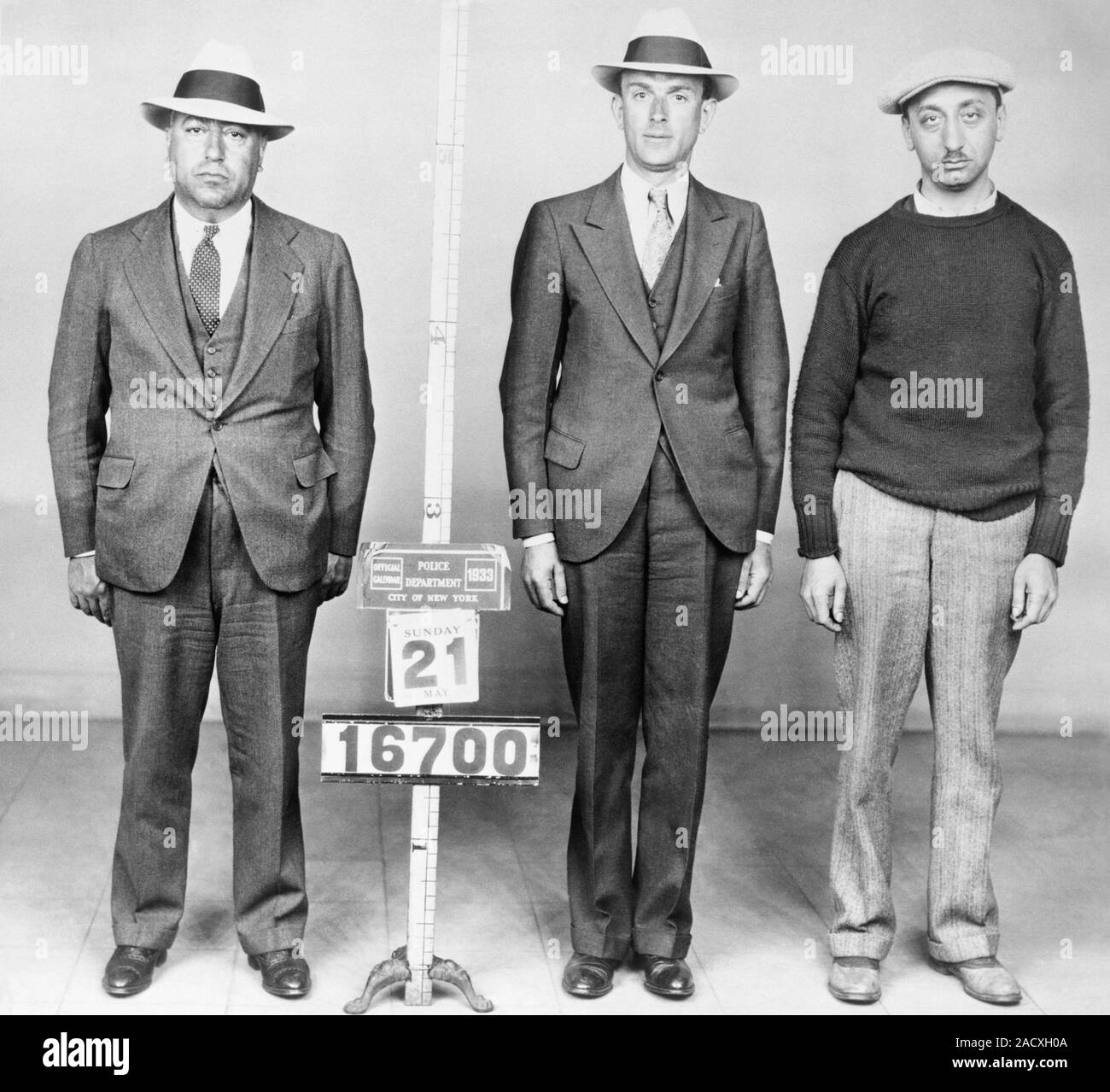 New York City Police Department photograph taken in 1933, of (left to ...