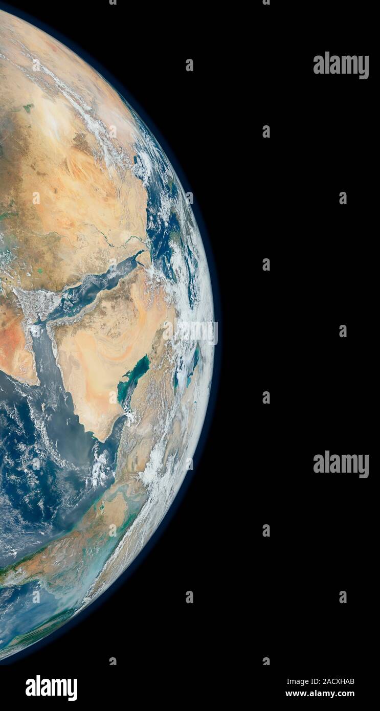 Composite satellite image of the Arabian Peninsula from a perspective ...