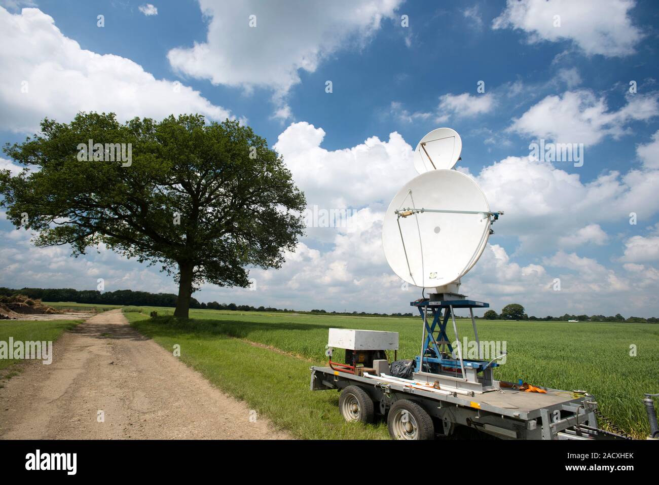 Insect radar research. A portable radar tracking station featuring a ...